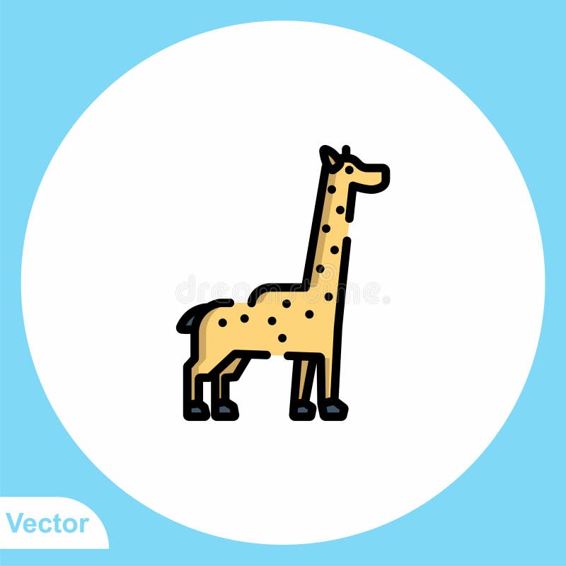 Giraffe Vector Icon Sign Symbol Stock Illustration - Illustration of ...