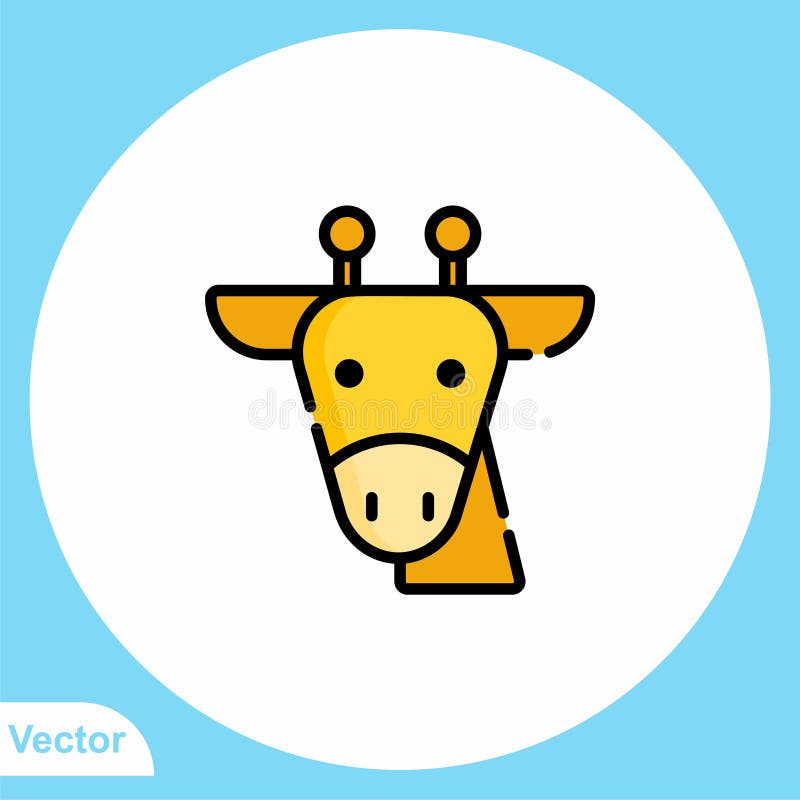 Giraffe Vector Icon Sign Symbol Stock Vector - Illustration of neck ...