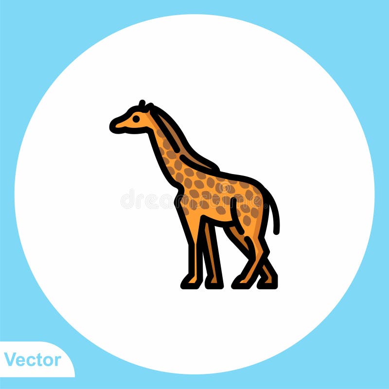 Giraffe Vector Icon Sign Symbol Stock Illustration - Illustration of ...