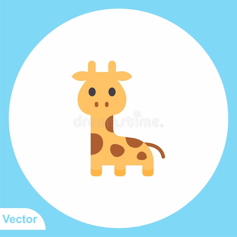 Giraffe Vector Icon Sign Symbol Stock Illustration - Illustration of ...