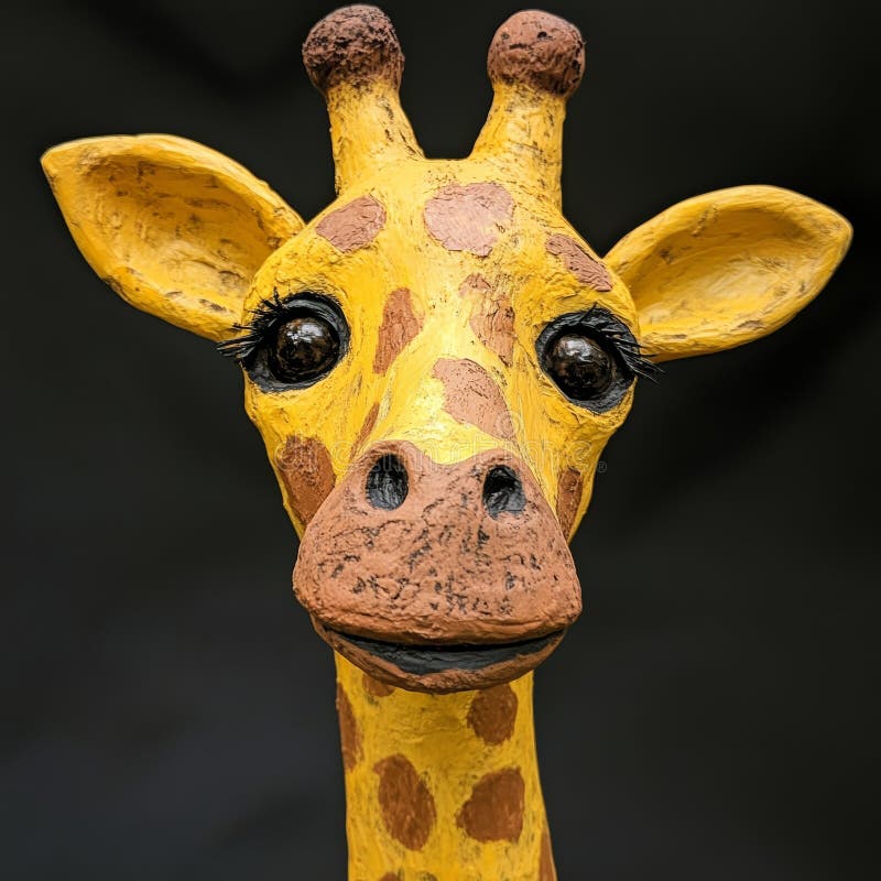 A Giraffe with Yellow Spots and Brown Spots on Its Face Stock ...