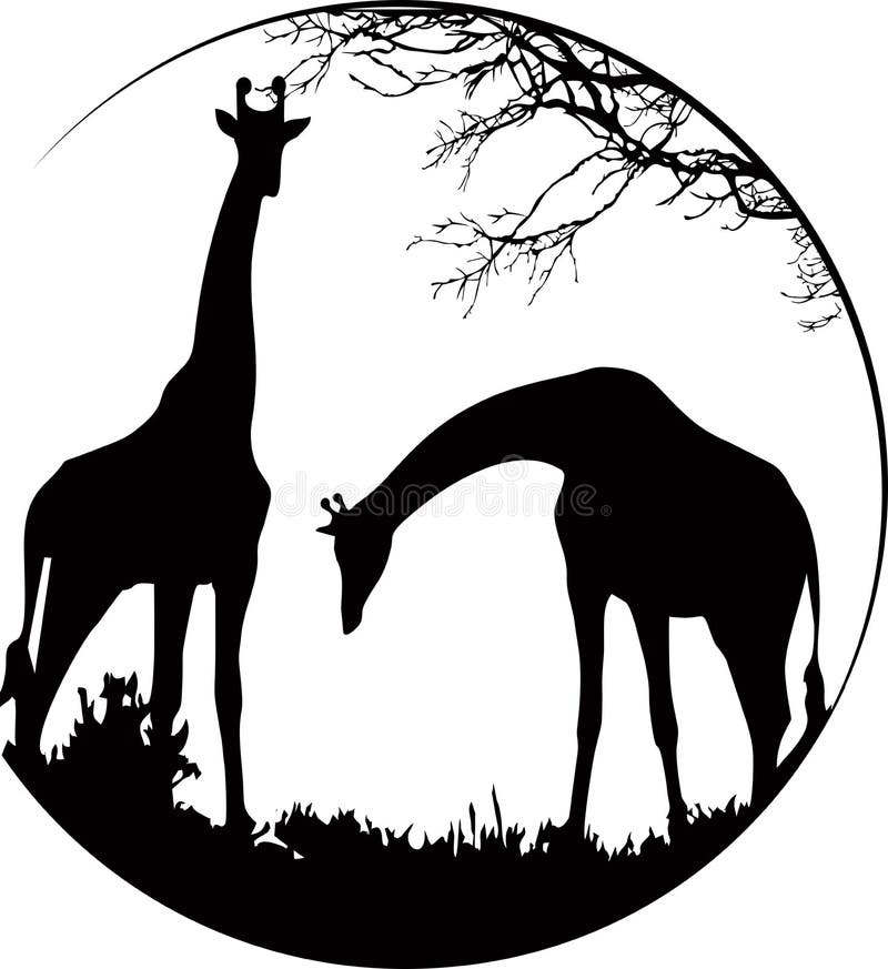 Giraffes scene stock vector. Illustration of designer - 49934470