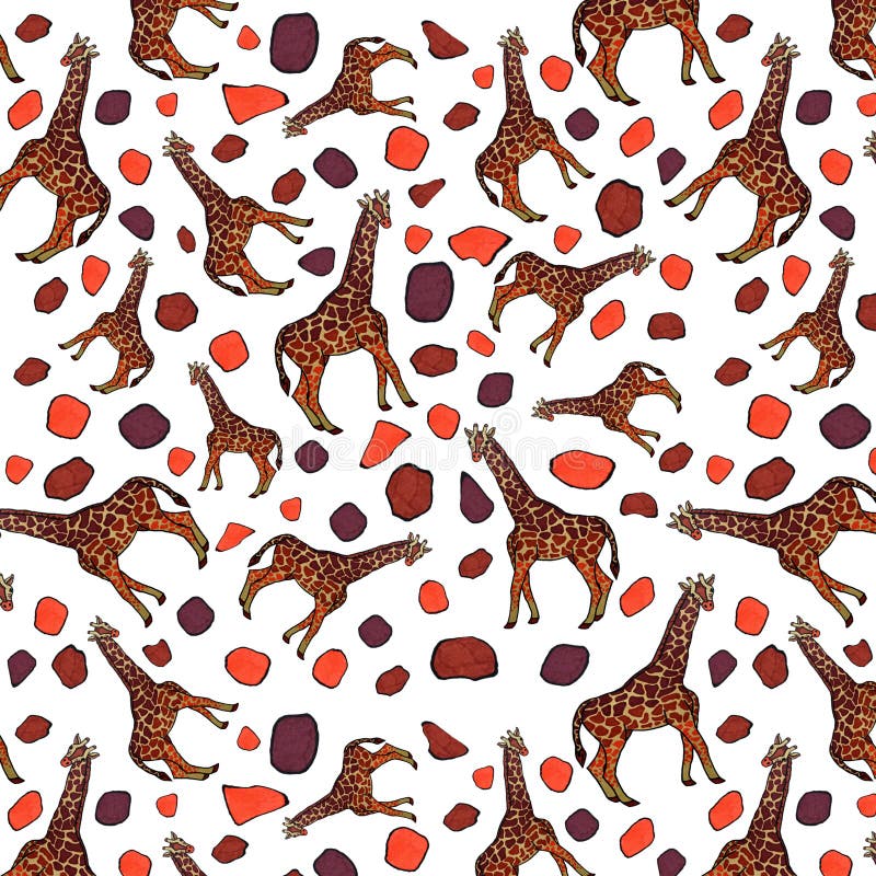 Giraffes and Spots are a Beautiful Pattern Stock Illustration - Illustration of leaf, petal ...