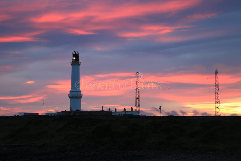 Girdleness Lighthouse in Aberdeen, Scotland Stock Photo - Image of ...