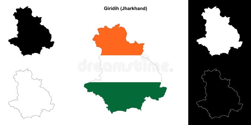 Giridih outline map stock vector. Illustration of outline - 368828530