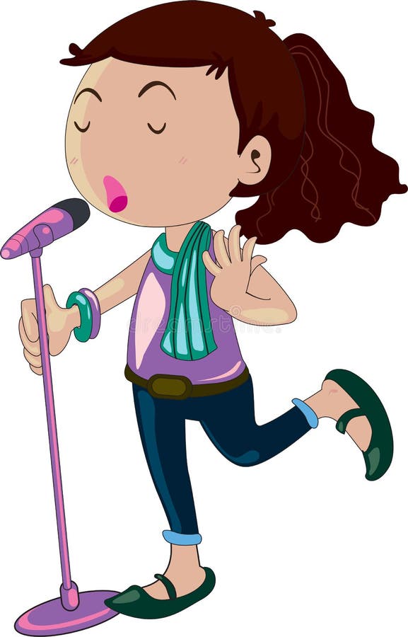 Girl Singing Drawing Stock Illustrations – 2,847 Girl Singing Drawing ...