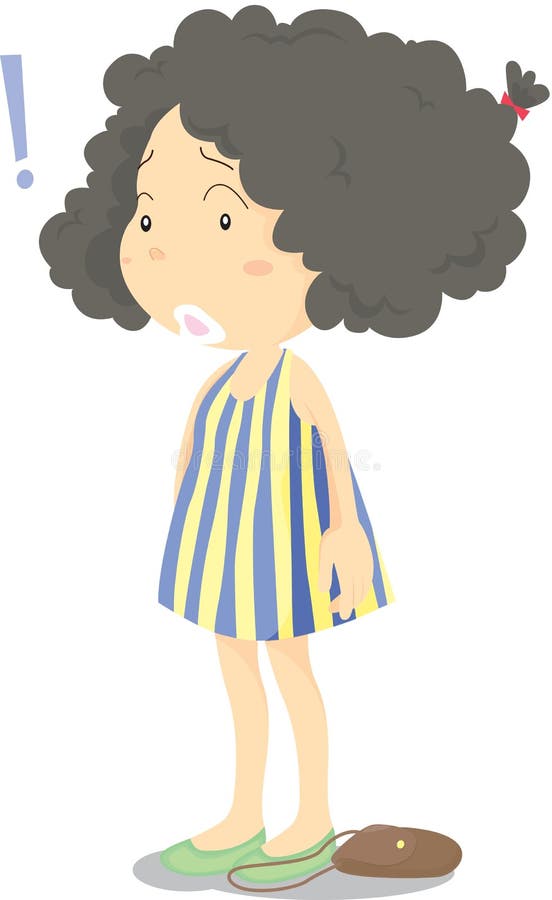 A nervous young lady stock vector. Illustration of black - 34462357