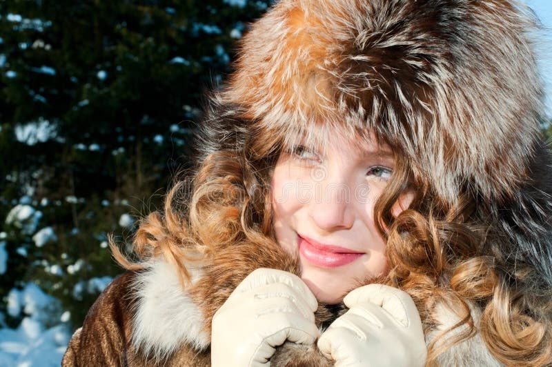 Girl stock image. Image of snow, park, cold, young, scarf - 22028517