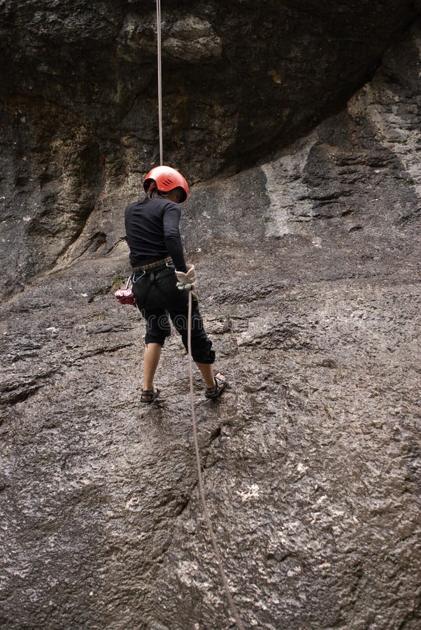 Girl abseiling stock image. Image of nature, adventure - 20113549