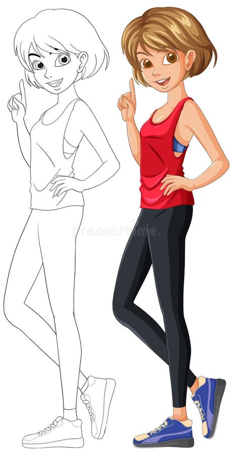 Girl in activewear stock vector. Illustration of determination - 331591152