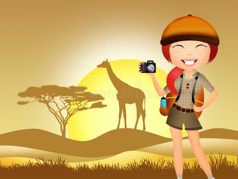 Girl S Adventure Tour by Plane Stock Vector - Illustration of daylight ...