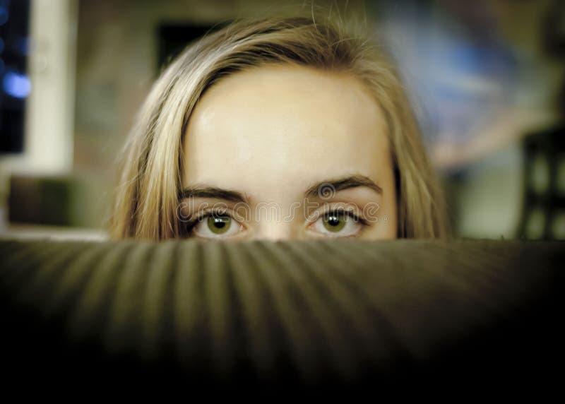 Girl afraid of strangers stock image. Image of serious - 26639261