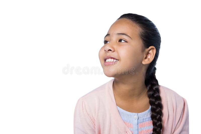 Girl Against White Background Stock Image - Image of innocence, white ...