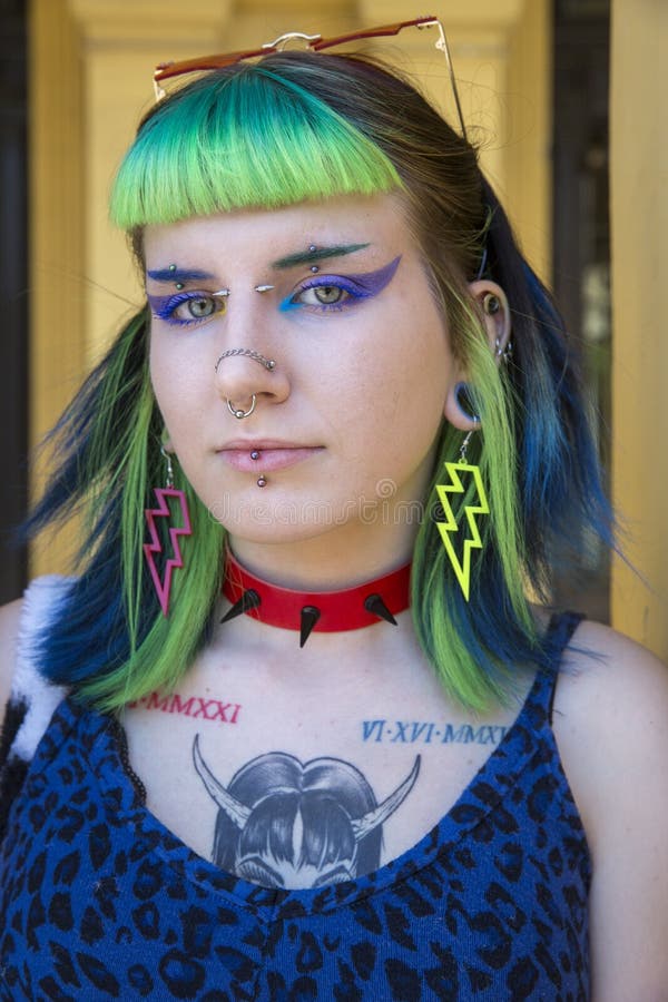 Girl with alternative look stock image. Image of devil - 253080029