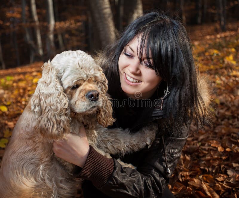 Girl and American Cocker Spaniel Stock Image - Image of cocker ...
