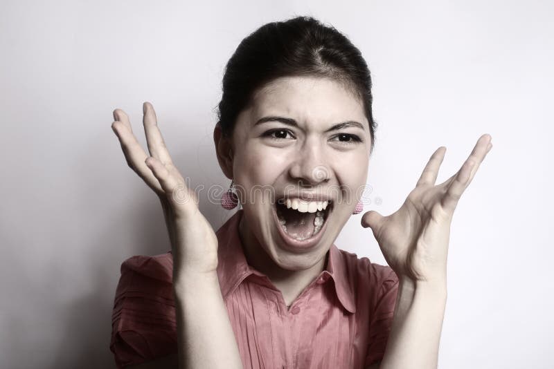 The girl in anger. stock photo. Image of negativity, expression - 10632888