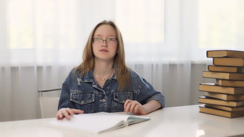 The Girl is Angry and Does Her Homework. Stock Video - Video of ...