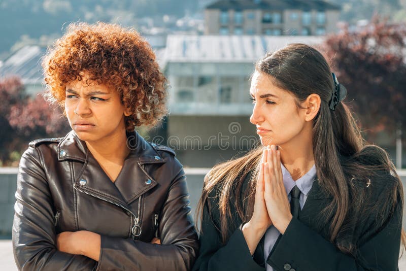 Girl apologizing or sorry stock image. Image of annoyance - 246682959