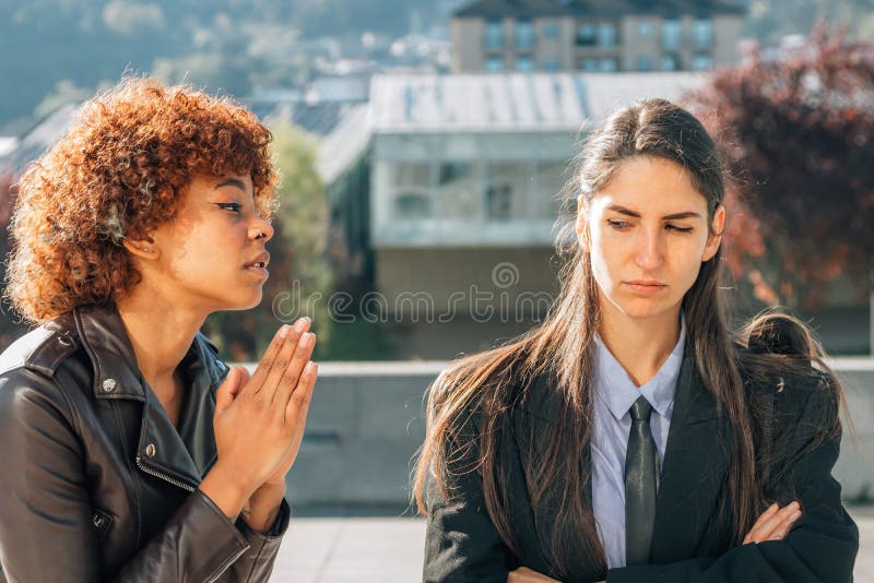 Girl apologizing or sorry stock image. Image of annoyed - 246682967
