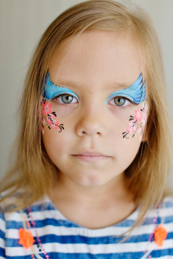 Girl with aqua makeup stock photo. Image of expression - 75926312