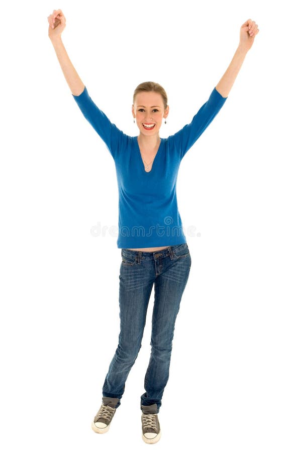 Girl with arms raised stock image. Image of cheerful - 11837953