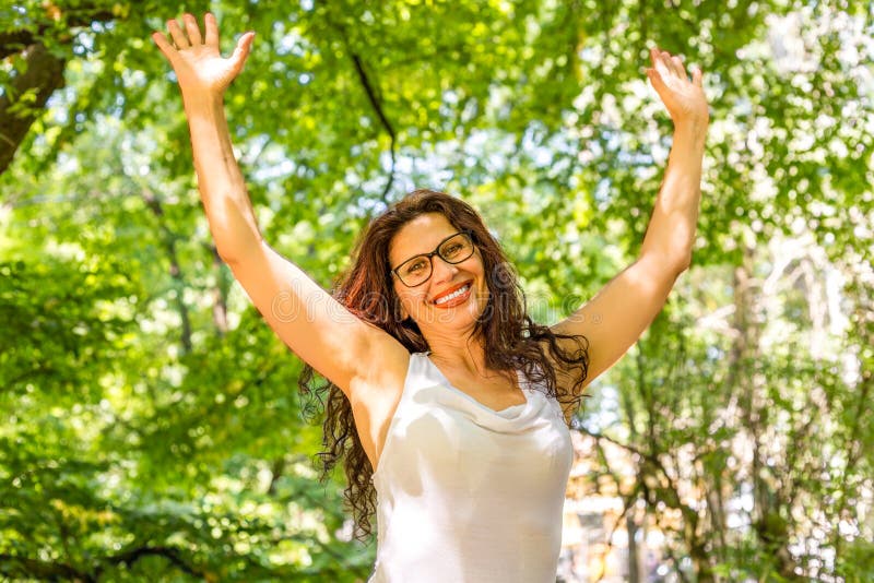 Girl arms up stock image. Image of girl, arms, attractive - 75114541