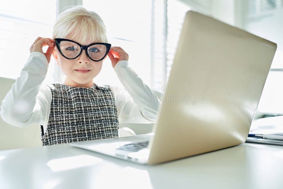 Girl As a Computer Nerd Programmer Stock Photo - Image of career ...