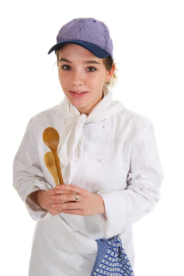 Girl as cook stock photo. Image of preparing, spoons - 18567968