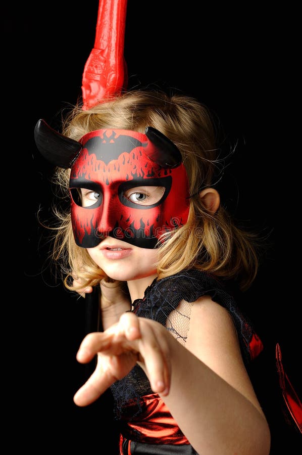 Girl as the devil. stock image. Image of attacks, costume - 23445115