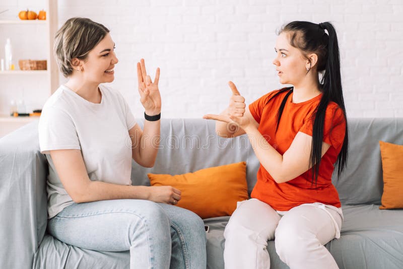 Girl Asking for Help in Sign Language Stock Photo - Image of equality ...