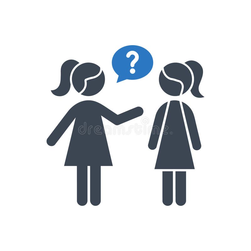 Girl Asking Question Icon stock illustration. Illustration of doubt ...