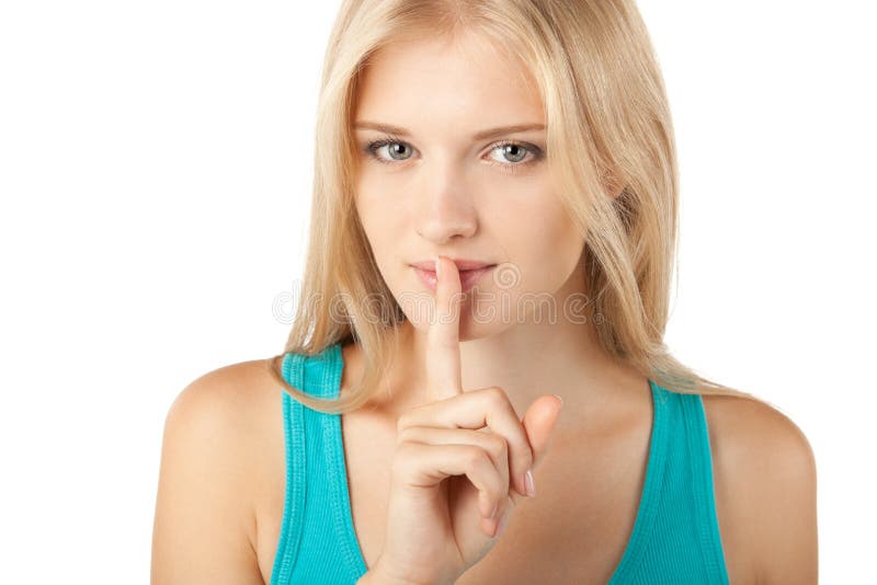 Shhhhhh stock photo. Image of american, girl, pretty, secret - 708188