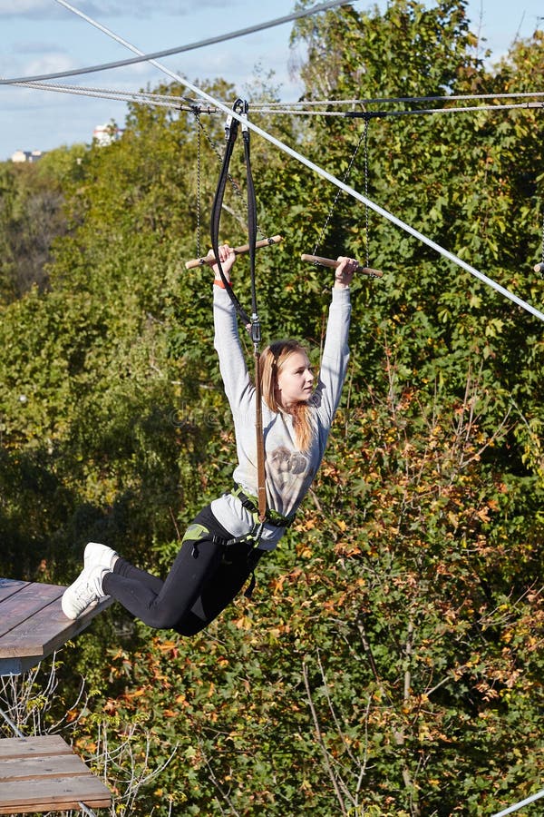 Girl Athlete Runs an Obstacle Course Stock Photo - Image of blond ...