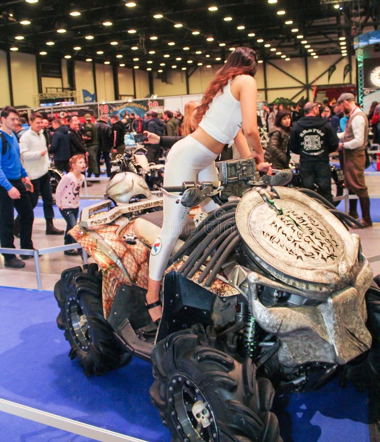 The girl on the ATV. editorial stock image. Image of motorbike - 91800839