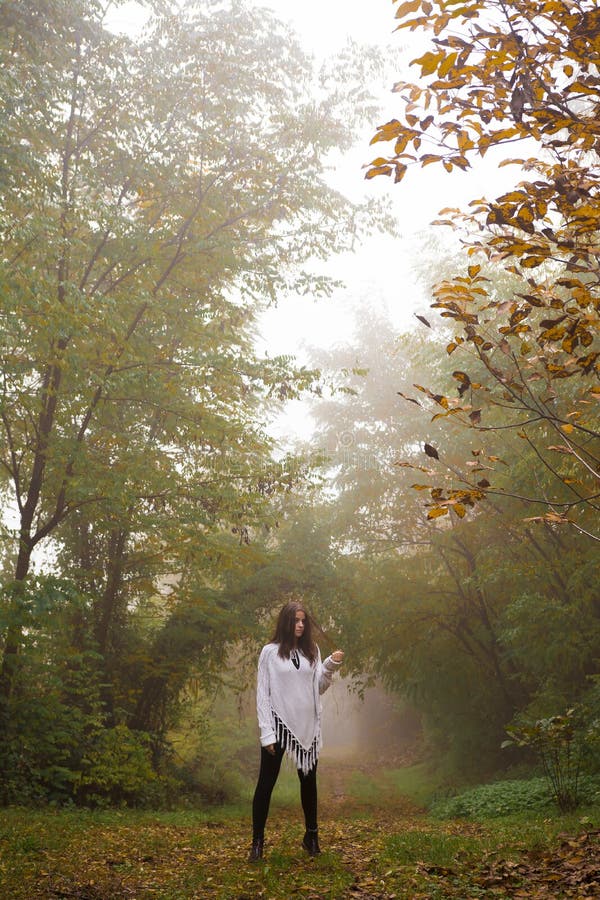 Girl and autumn stock image. Image of season, colorful - 79498385