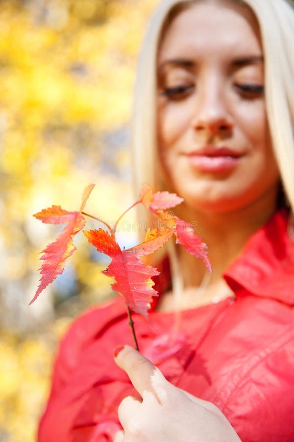 Girl in autumn park stock image. Image of face, beauty - 25834753
