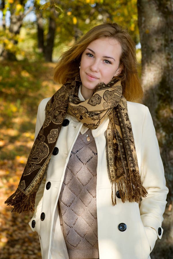 Girl in autumn stock photo. Image of oval, mouth, background - 45784306