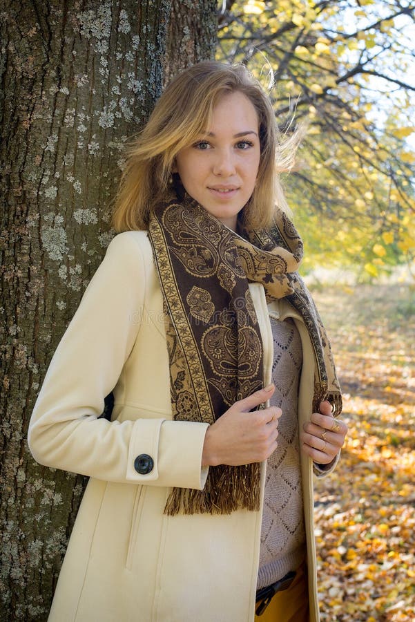 Girl in autumn stock image. Image of autumn, posing, lips - 45784635