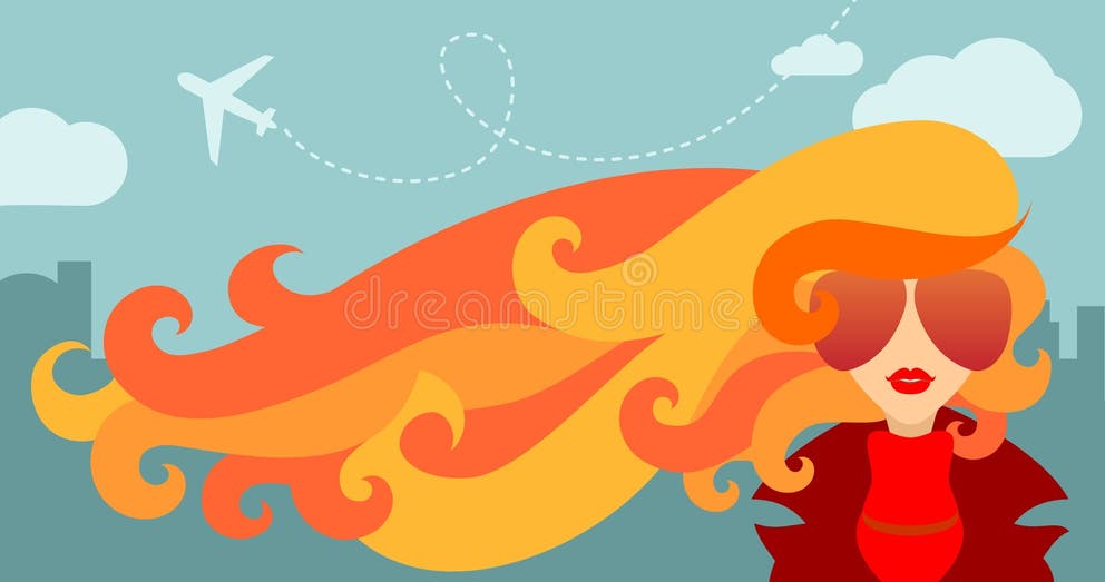 Cartoon Girl Hair Blowing Wind Stock Illustrations 109 Cartoon Girl Hair Blowing Wind Stock