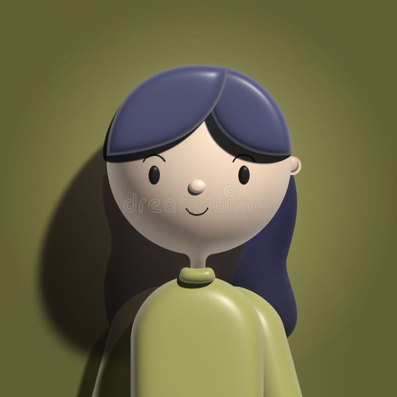 Girl avatar 3D rendering stock illustration. Illustration of rendering ...