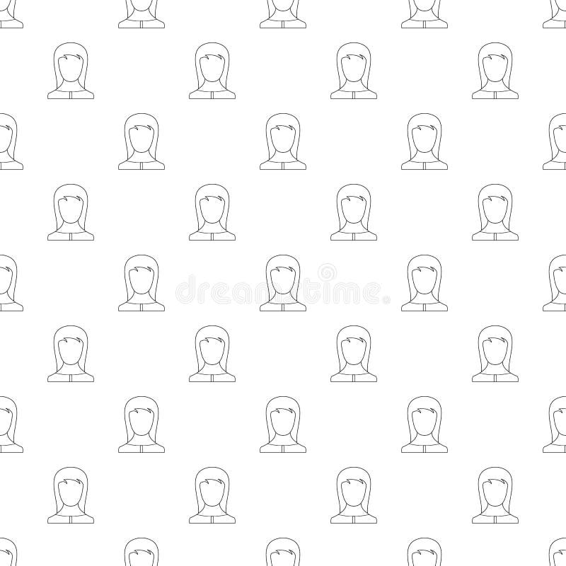 Girl Avatar Pattern Seamless Stock Illustration - Illustration of head ...