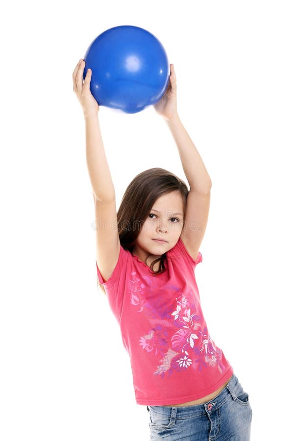 Girl with ball stock photo. Image of confident, fitness - 18801830