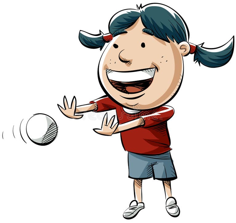 Girl Catch Ball Stock Illustrations – 936 Girl Catch Ball Stock ...