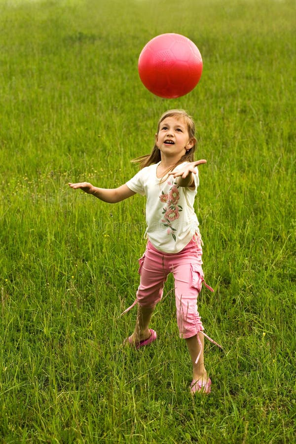 Girl with ball stock image. Image of ball, play, girl - 5530017