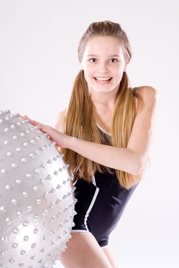 Girl and ball stock photo. Image of shot, healthy, model - 5970342