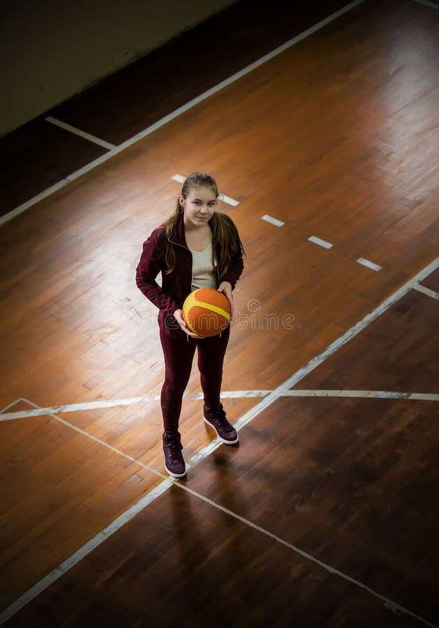 Girl with a ball stock photo. Image of people, playing - 112532520
