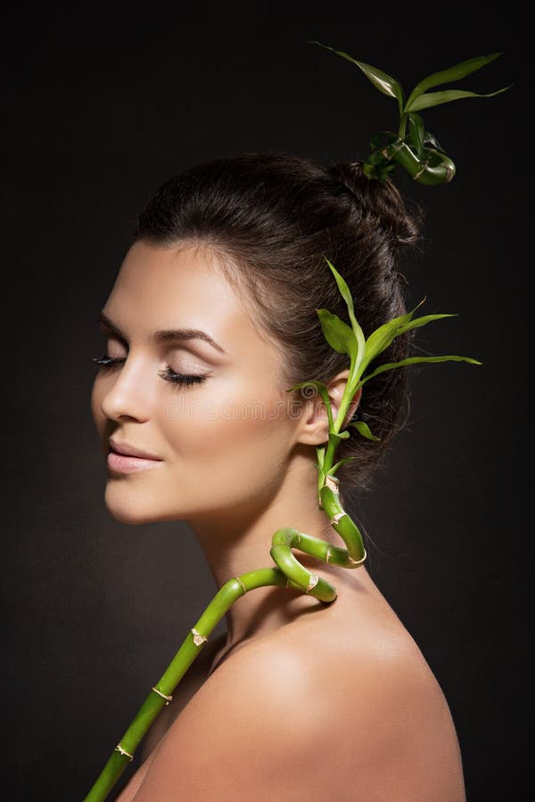 Girl with bamboo sticks stock photo. Image of fresh, beautiful - 38378160