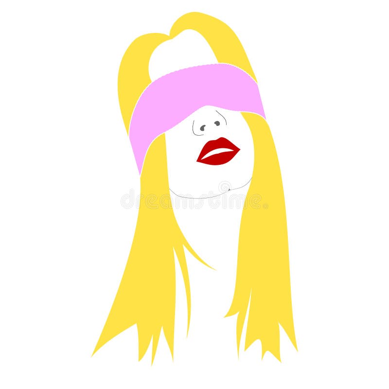 A Girl with a Bandage on the Eyes. Vector Stock Vector - Illustration ...