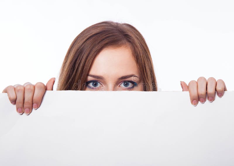 Girl with banner. stock photo. Image of beautiful, confident - 29241012