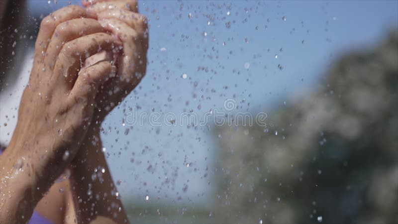 Girl In A Bathing Suit Takes A Shower Stock Video Video Of Bathing